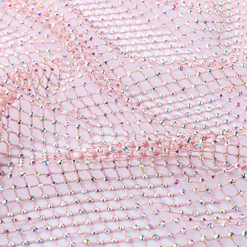 50x100cm-Multi-Color-Glass-Rhinestones-Mesh-Applique-Trim-Fabric-Sewing ...