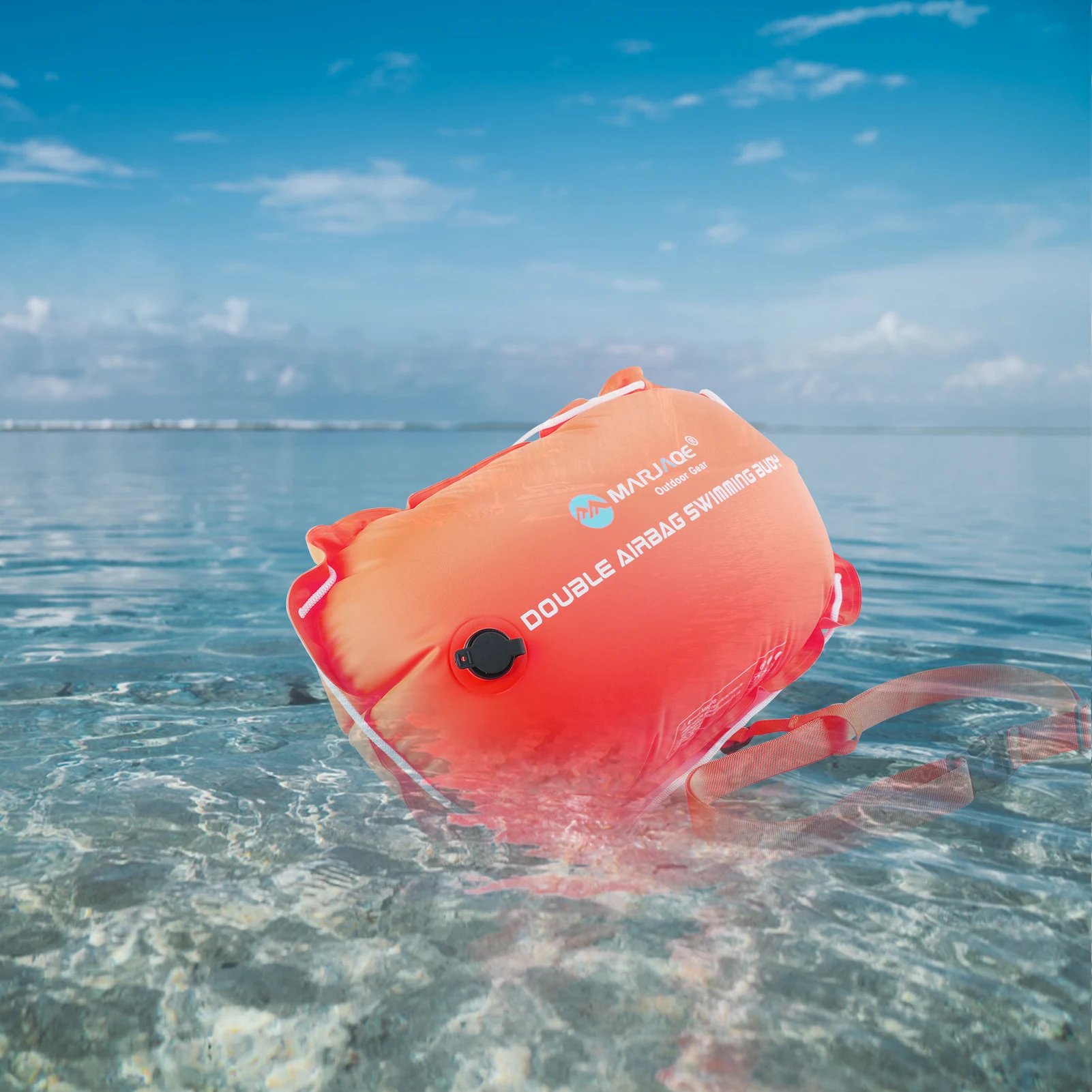 Orange Safety Swim Buoy Waterproof Dry Bags Tow Float Iated Swimming ...