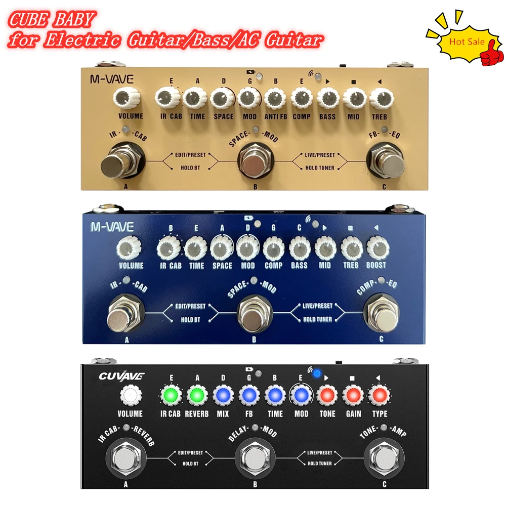 Cuvave cube bebê portátil multifuncional guitarra elétrica/pedal efeito ...