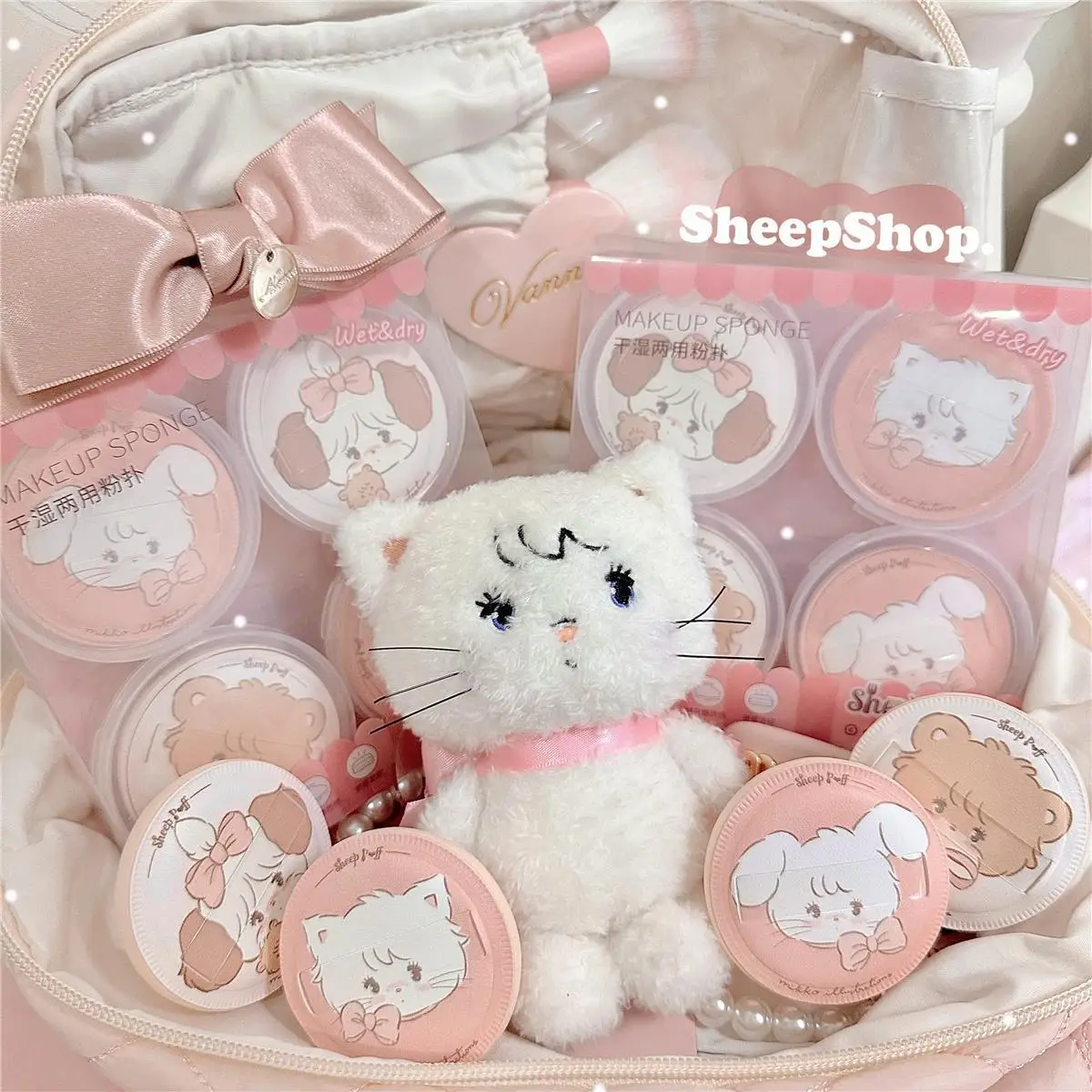 4PCS-MIKKO-Co-branded-Powder-Puff-Set-Cute-Beauty-Tool-Anime-Dry-Wet ...