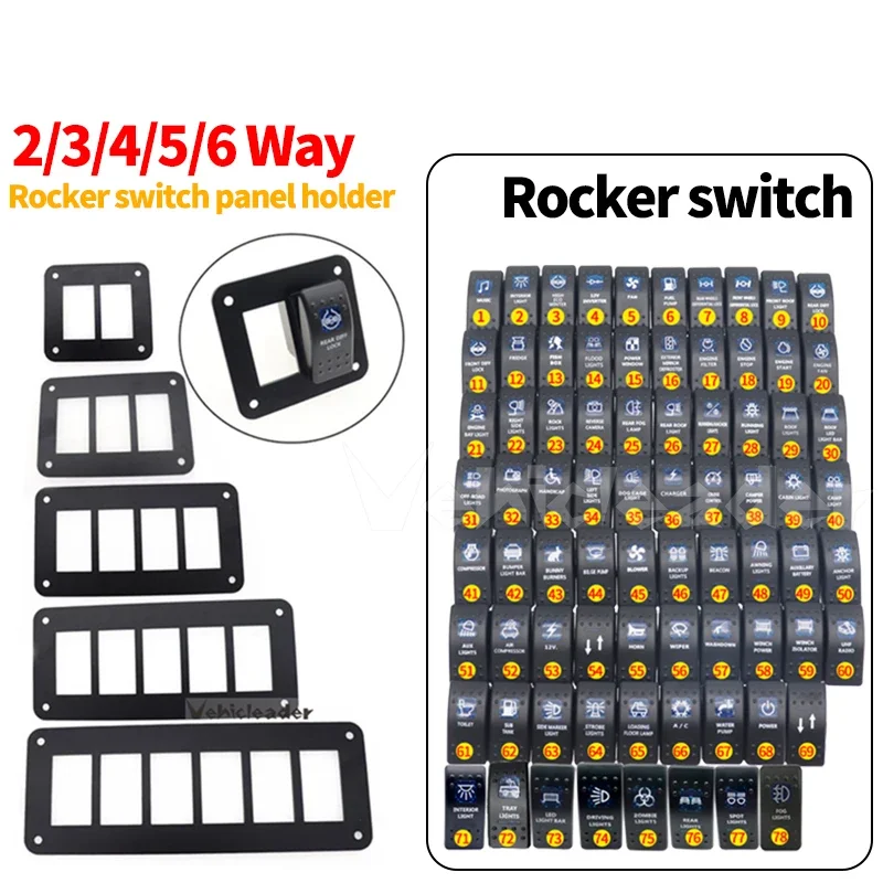 1/2/3/4/5/6 Way Car Toggle Rocker Switch Panel Housing Holder For Boat ...