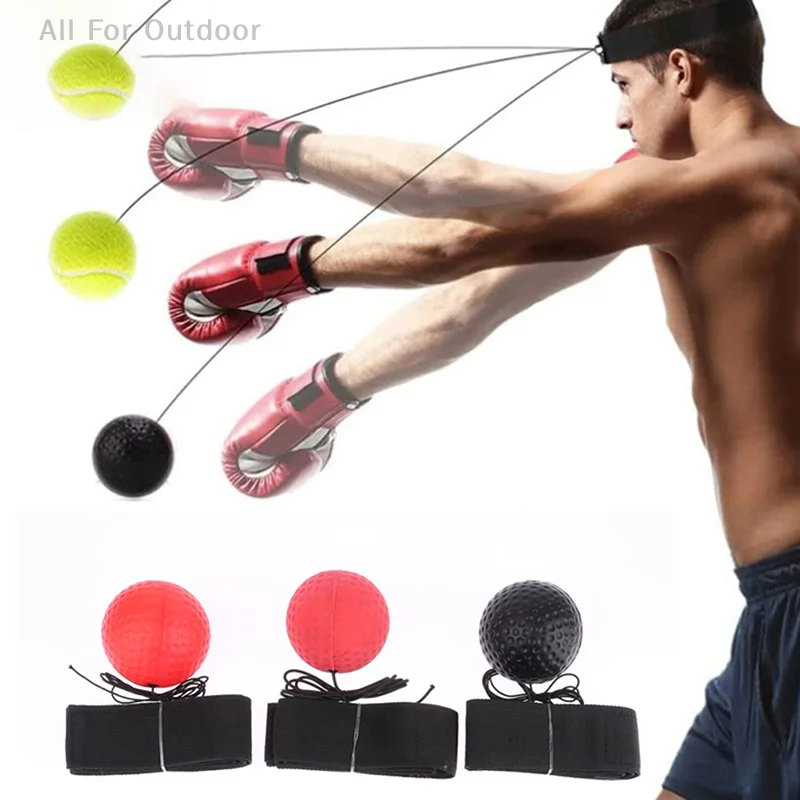 Boxing-Ball-On-String-Head-Bands-MMA-Reflex-Improve-Speed-Reactions ...