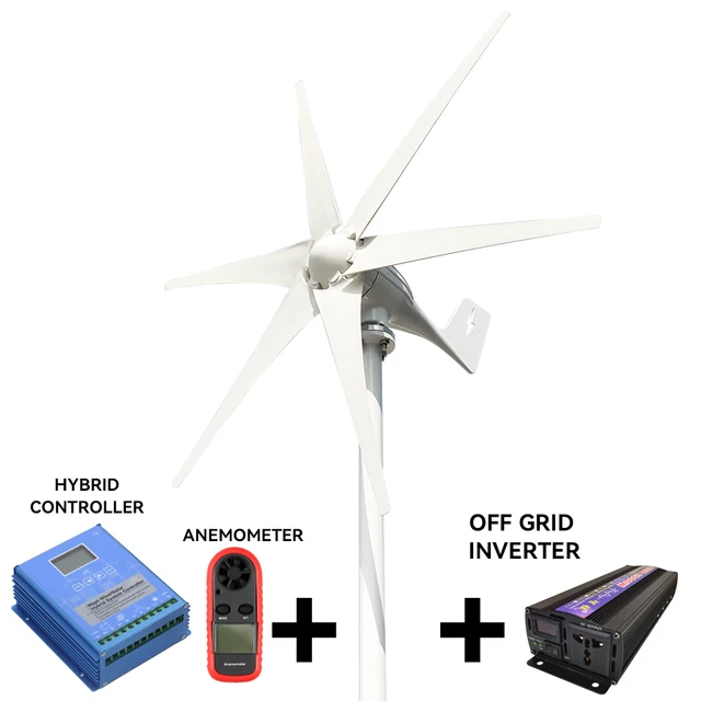 Windmill Turbine Generator Power 3000w 3kw 12v 24v 48v 6 Blades With ...