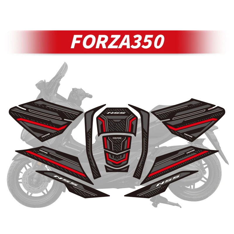 For HONDA FORZA350 Rubber Fuel Tank Stickers Kits Of Motorcycle ...