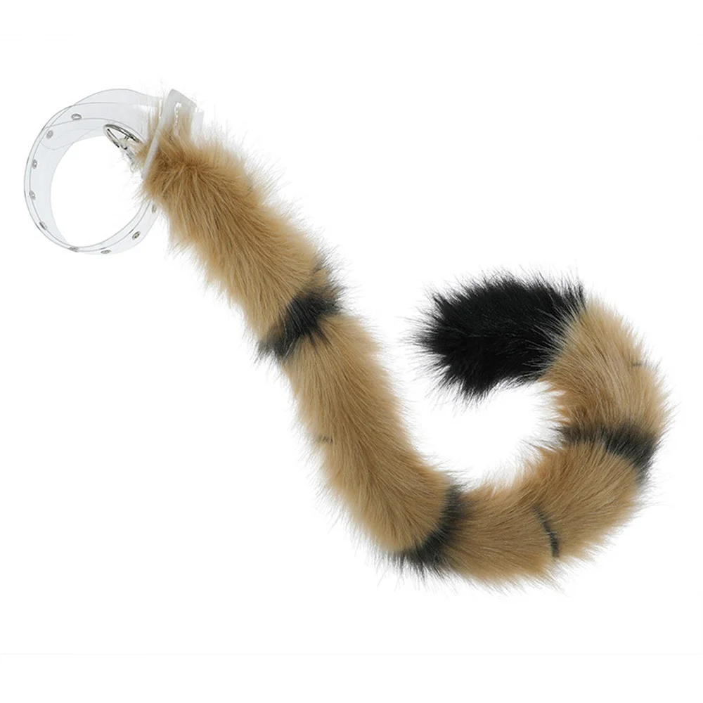 80cm Anime Plush Tiger Tail Handmade Furry Cat Tail Adjustable Waist ...