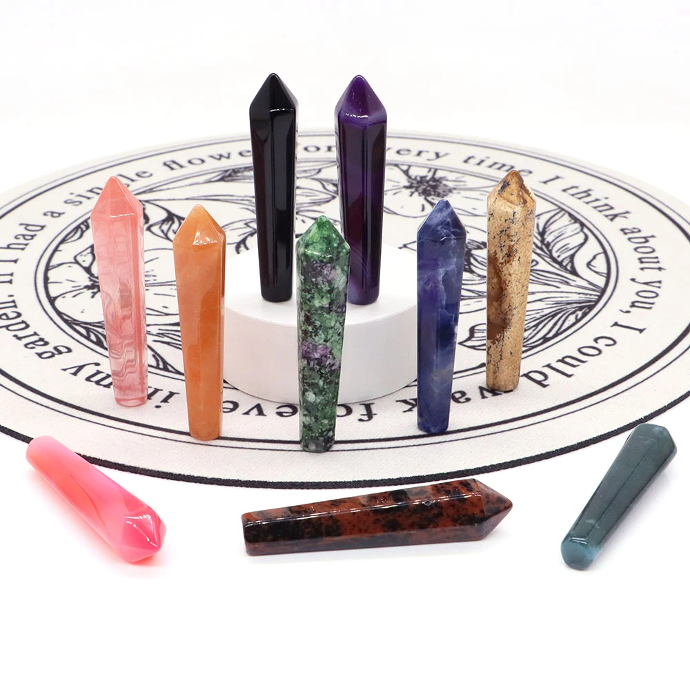 Hexagonal Column Tower Point Wand Natural Crystals Stones Amethysts ...