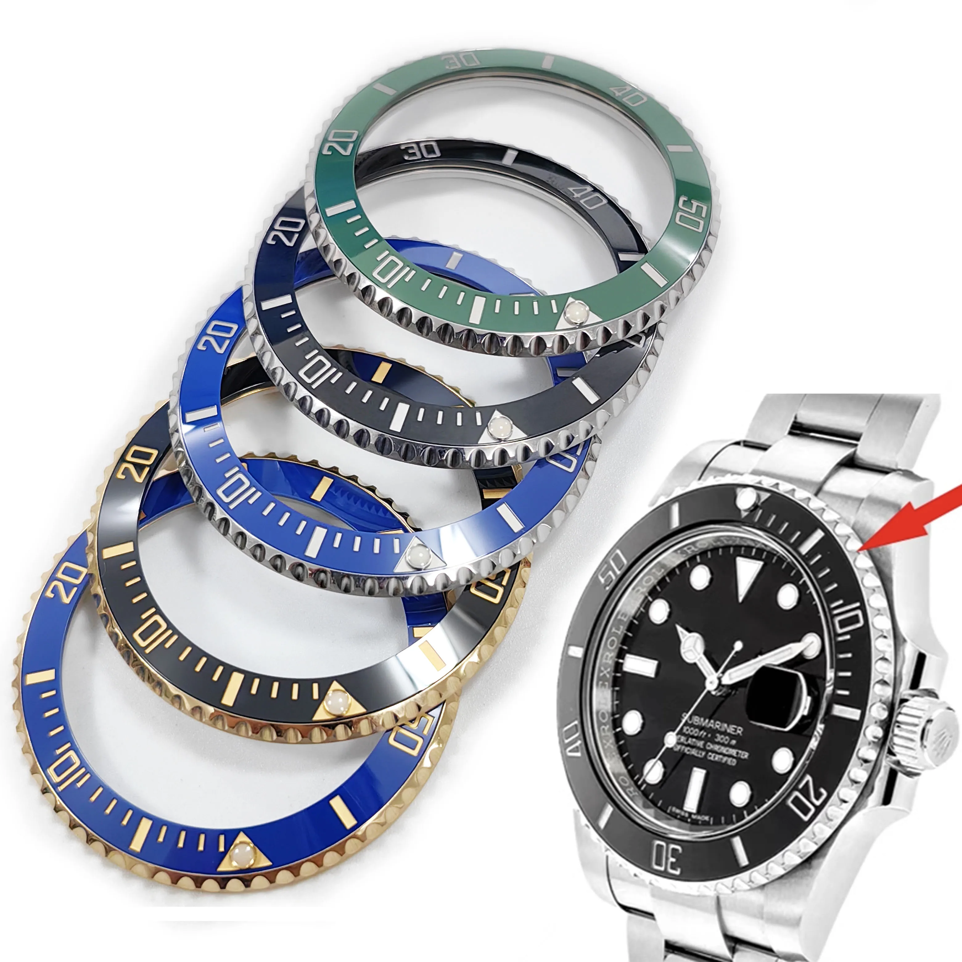 Watch accessories fitting R 126610 126613 Watch tooth ring 904 steel ...