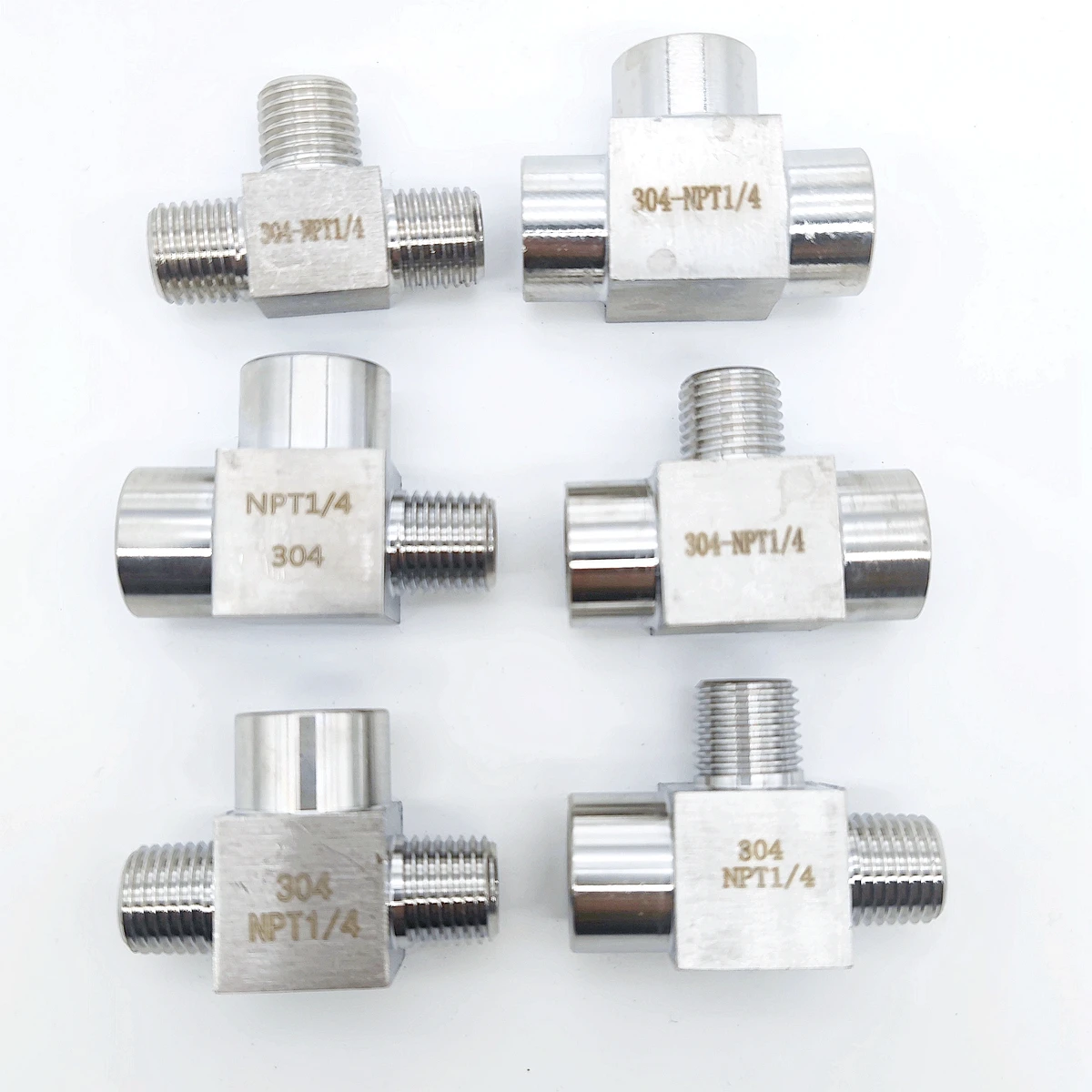 1/8" 1/4" 3/8" 1/2" BSP NPT Female Male Tee 3 Ways 304 Stainless Steel ...