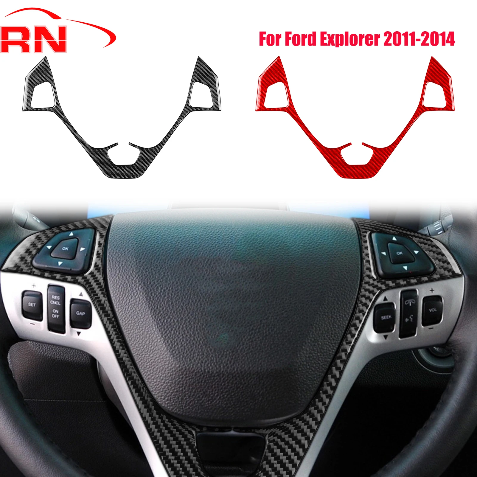 For Ford Explorer 2011-2014 Modified Carbon Fiber Car Steering Wheel ...
