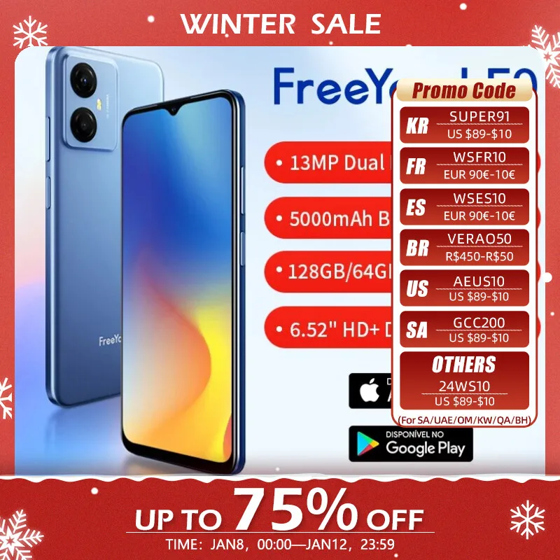 FreeYond-F9-Smartphone-64GB-128GB-6-52-HD-Screen-5000mAh-Big-Battery ...