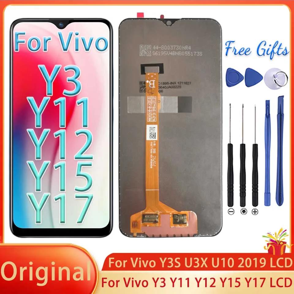 6.35 "original para vivo y3 y11 y12 y15 y17 display lcd tela de toque ...