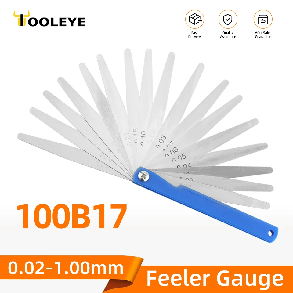 100B17 Feeler Gauge Metric Size 0.02-1mm Thickness Gauge Set Valves ...
