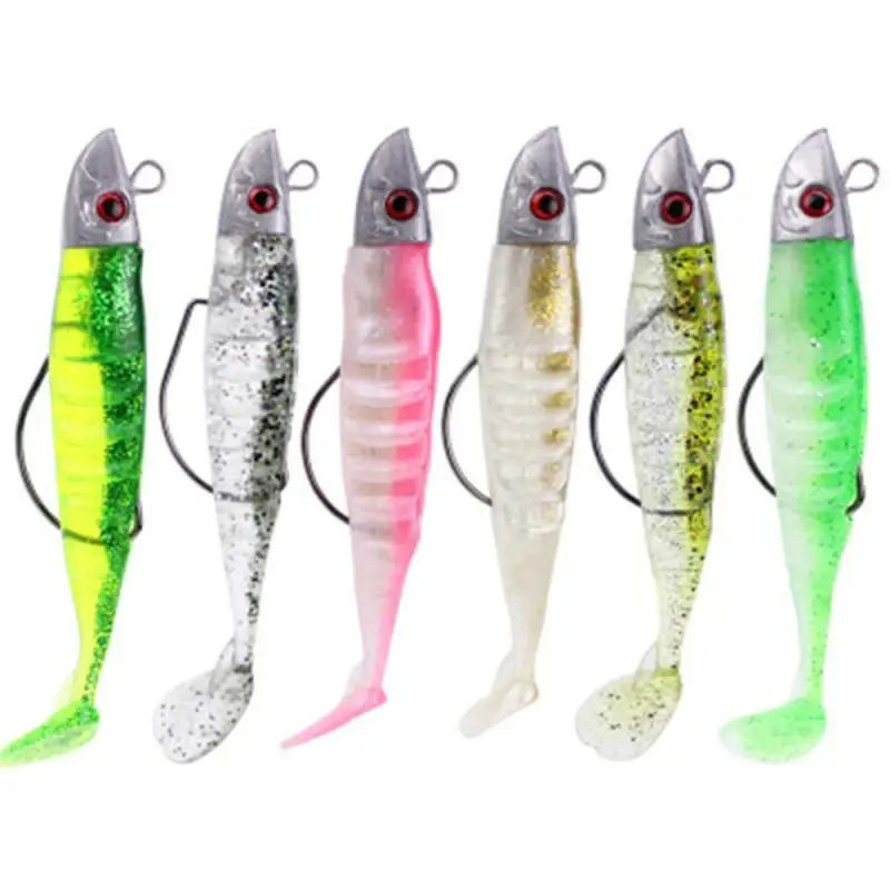 Shad-with-10cm15-5g-Jig-Head-Super-Soft-Vinyl-Paddle-Tails-for-Seabass ...