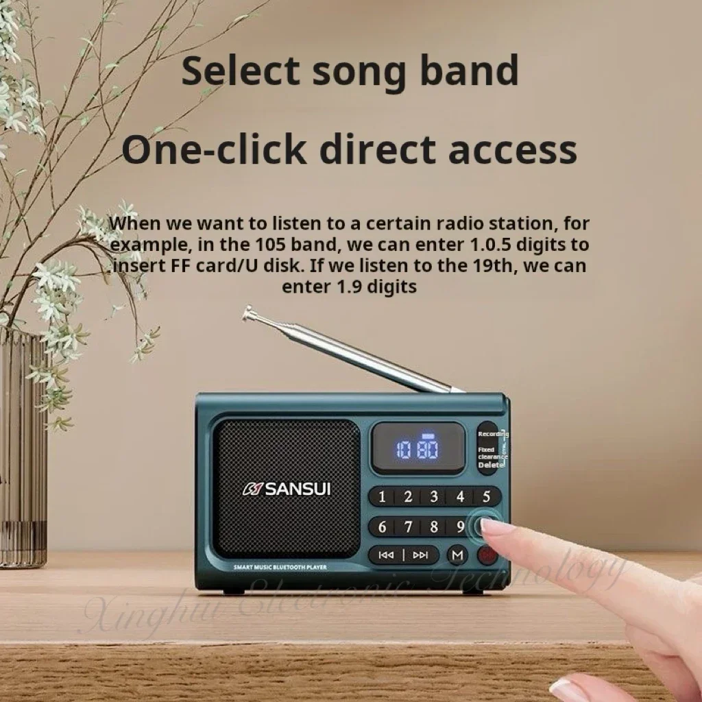 SANSUI F77 Portable FM Radio MP3 Walkman TF/USB Bluetooth Wireless ...