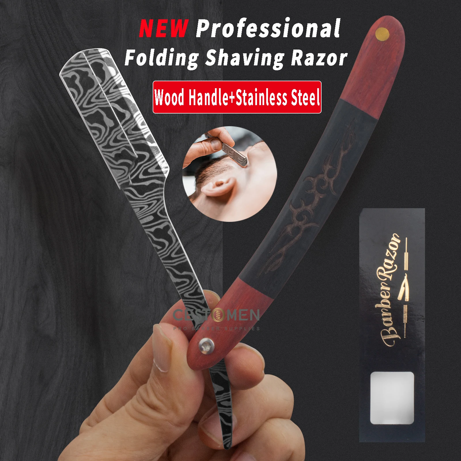 New-Professional-Barber-Shaving-Knife-Holder-Manual-Haircut-Beard ...