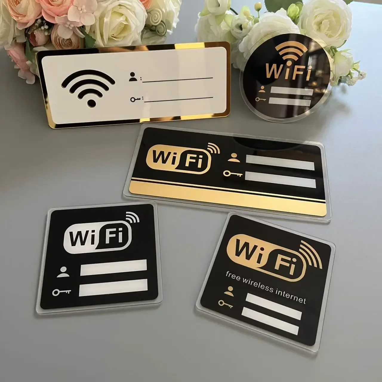 3D-WIFI-Sign-Acrylic-Mirror-Wall-Stickers-Rewritable-Account-And ...