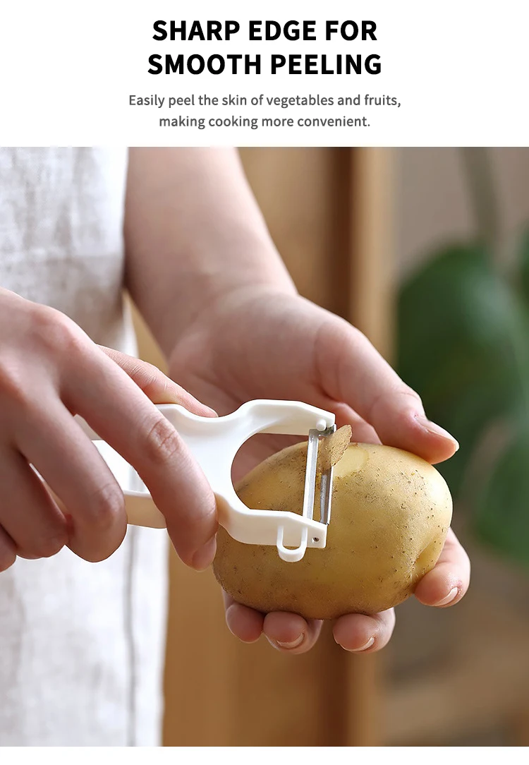 Econome,Éplucheur de légumes blanc avec lame en acier inoxydable,pommes ...