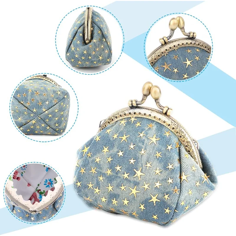 Wallet-for-Women-Five-Pointed-Star-Coin-Purse-Denim-Change-Pouch ...
