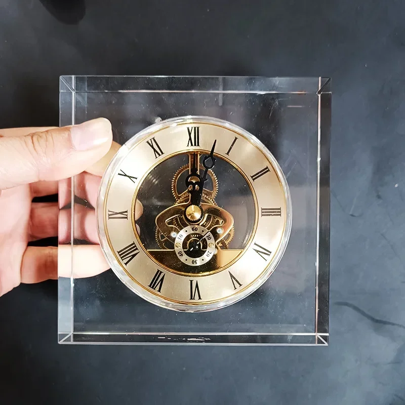 Crystal Silent Table Clock Luxury Nordic Aesthetic Desktop Clocks Desk ...
