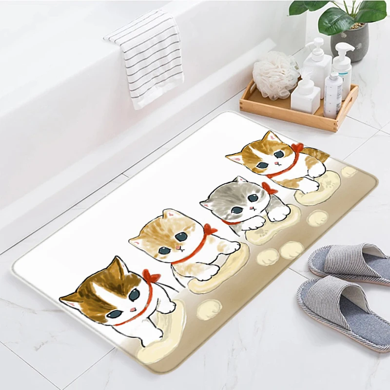 Foot Mat Bathroom Mats CAT Welcome Rug Prayer House Entrance Doormat ...