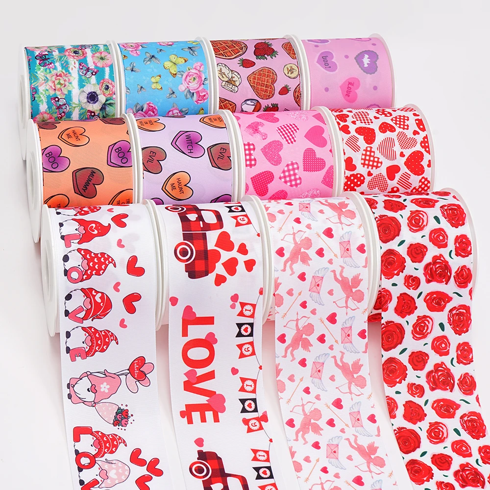 Valentine's Day Printed Ribbon | Printed Grosgrain Ribbon | 5 Yards Ribbon | Ribbons Bows ...