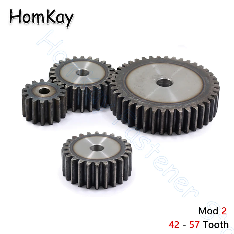 Mod-2-Spur-Gear-42T-57T-Metal-Transmission-Gears-45-Steel-Thick-20mm-2M ...