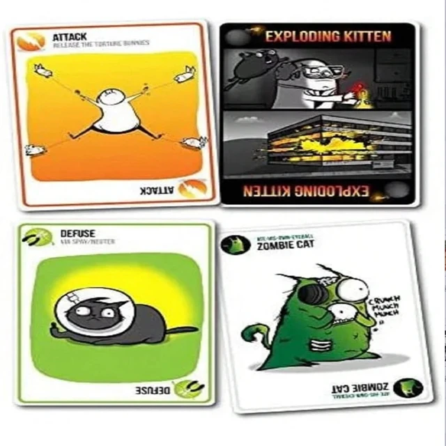 Red Exploding Kittens Board Game For Family Party, Card Game For Adults ...