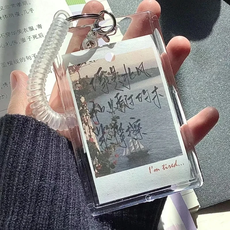 Horizontal-Vertical-Card-Holder-with-Spring-Lanyard-Chain-ID-Card-Idol ...