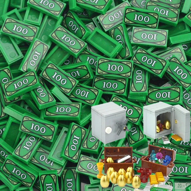 Cash-Dollar-Bill-City-Gold-Silver-Money-Coins-Brick-DIY-Accessories-MOC ...