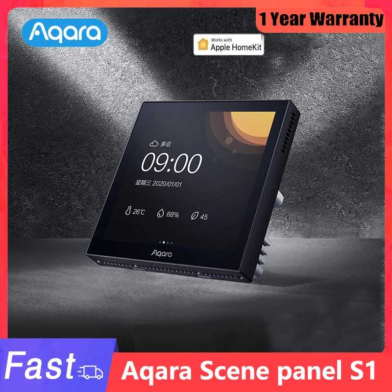 Aqara-Scene-panel-S1-Touch-Screen-Switch-Zigbee-3-0-Temperature-LCD ...