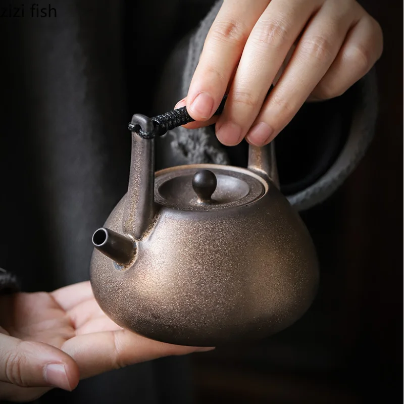 Ceramic-Teapot-Vintage-Handle-Pot-Kung-Fu-Teaware-Tea-Making-Utensils ...