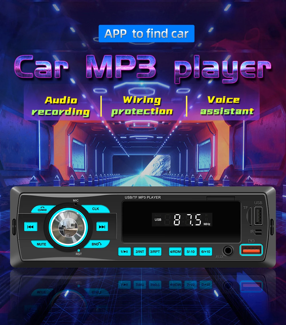 Car-Radio-Stereo-Player-Digital-Bluetooth-MP3-Player-60Wx4-FM-Stereo ...