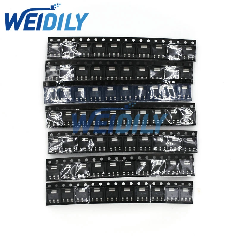 70pcs Ams1117 Voltage Regulator Kit 1.2v/1.5v/1.8v/2.5v/3.3v/5.0v/adj 1117 7 Values Each 10pcs ...