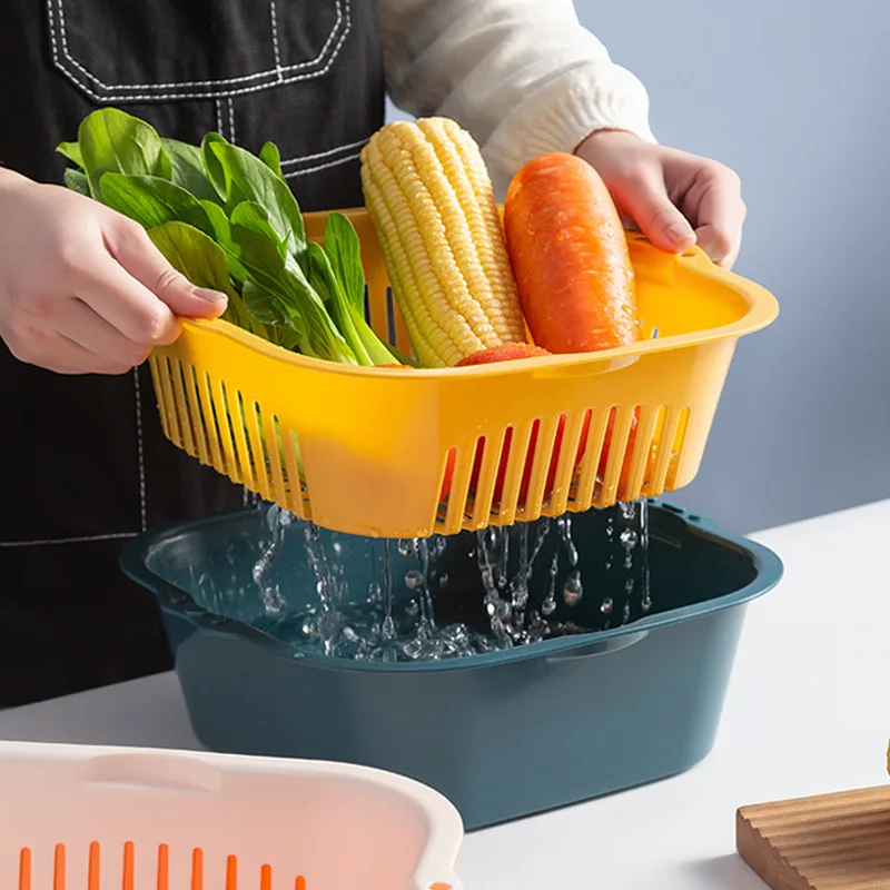 1pc-Kitchen-multi-use-drain-basket-double-layer-vegetable-washing-fruit ...