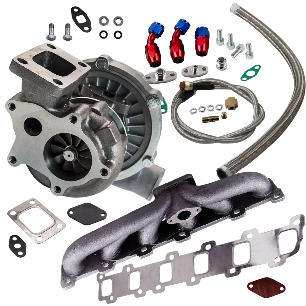 T04E T3T4 Turbo&oil Return/feed Line&Td42 Manifold for Nissan Safari ...