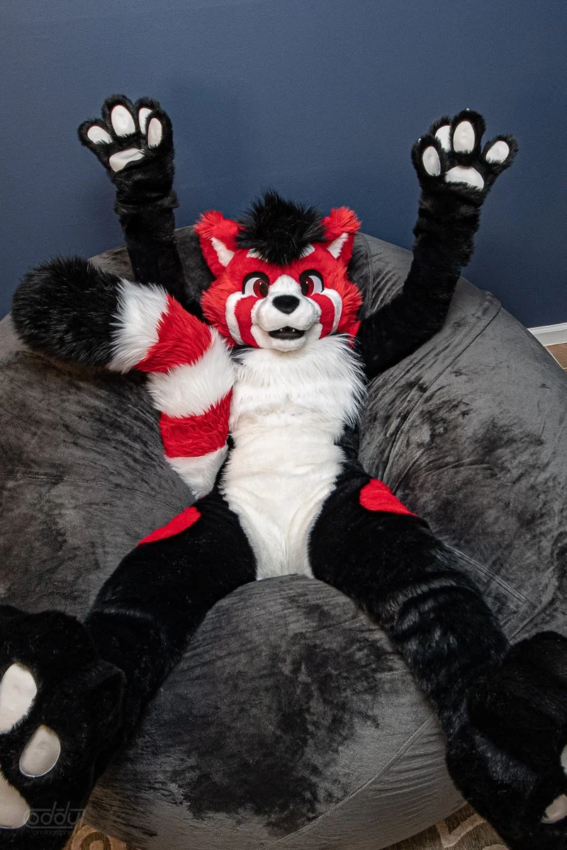 Christmas White Black Red Fursuit Husky Fox Dog Mascot Costume ...