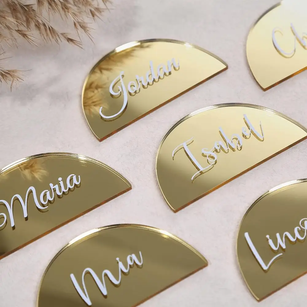 Customized-8x4cm-semi-circular-gold-silver-acrylic-mirror-wedding-table ...