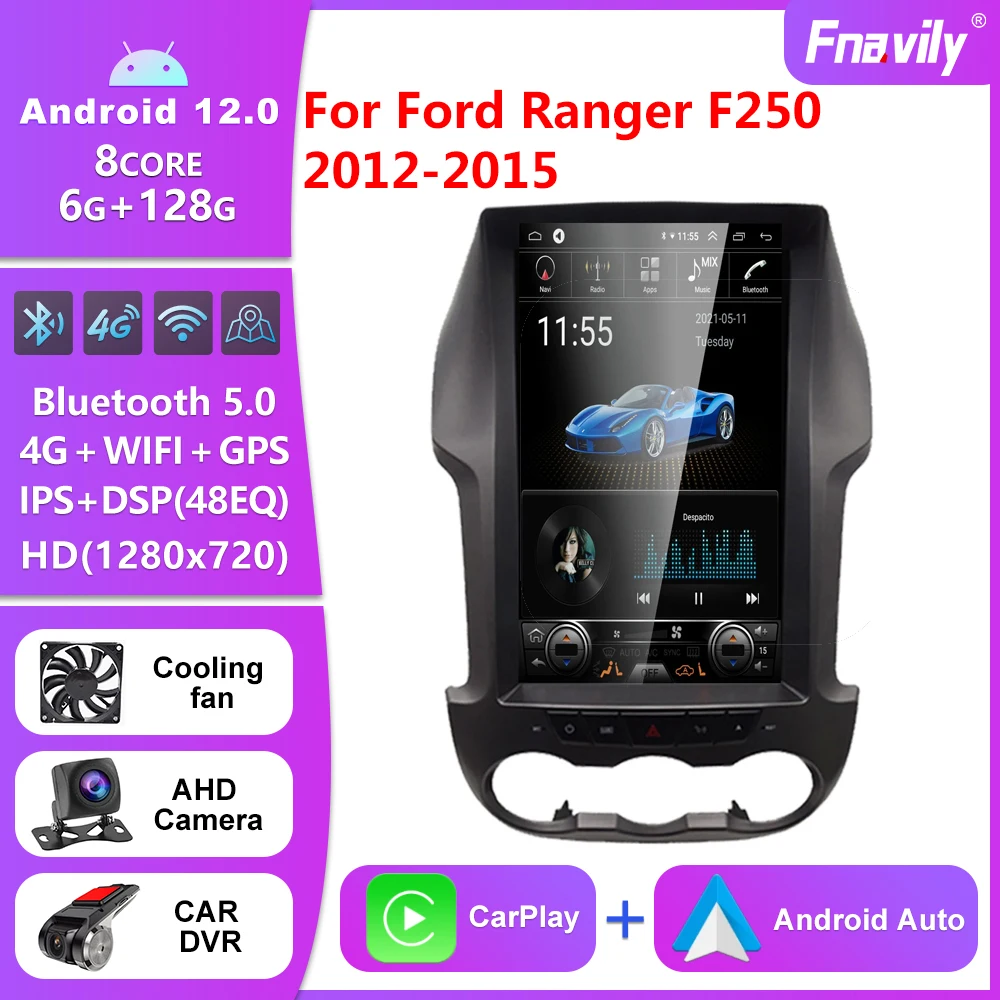 Android 11 Car Radio For Ford Ranger F250 2012-2015 Autoradio Stereo ...