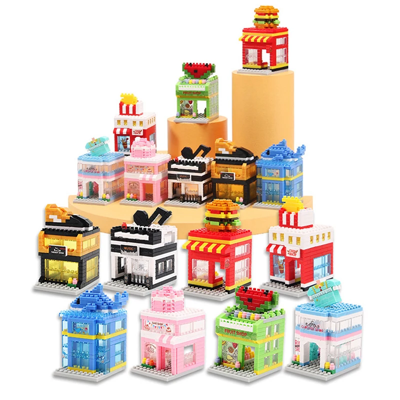 Micro Particle Assembly Building Blocks Kids Toy Mini City Street View ...