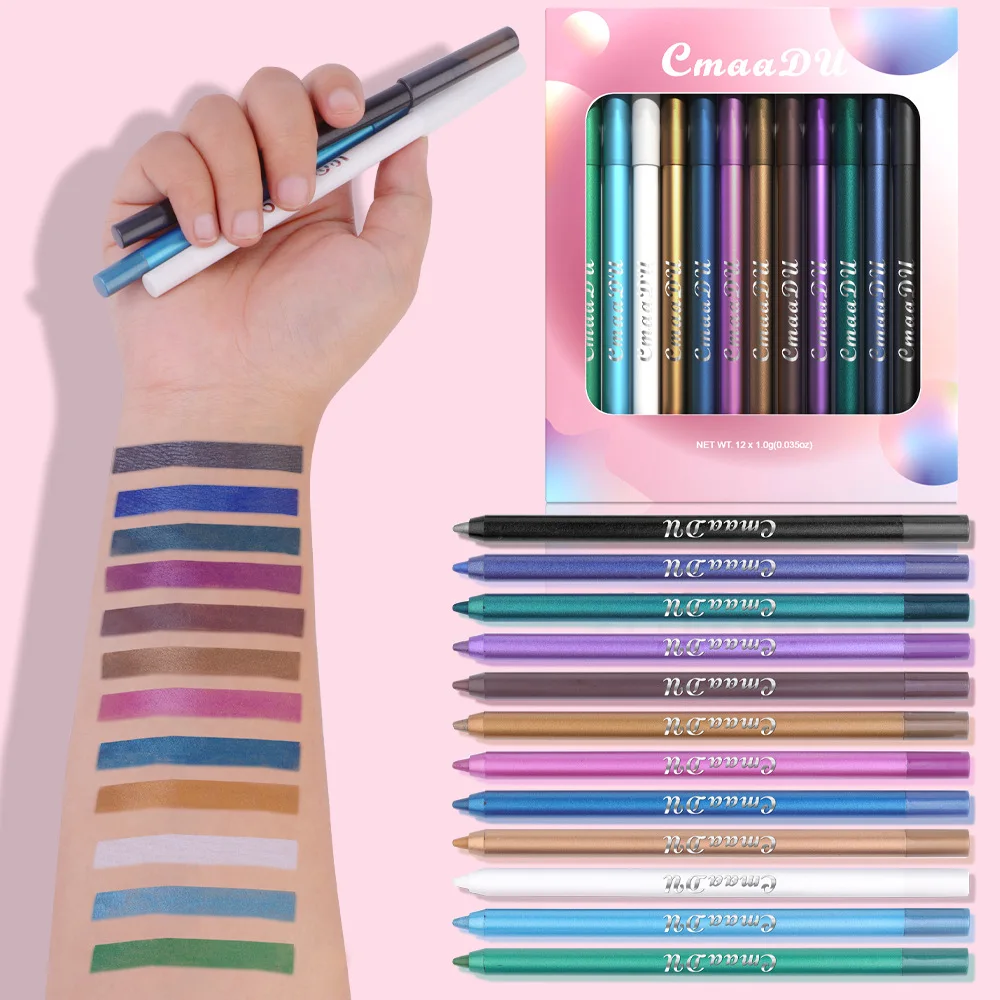 12 Colors Longlasting Eye Liner Pencil Colourful Pigment Waterproof ...