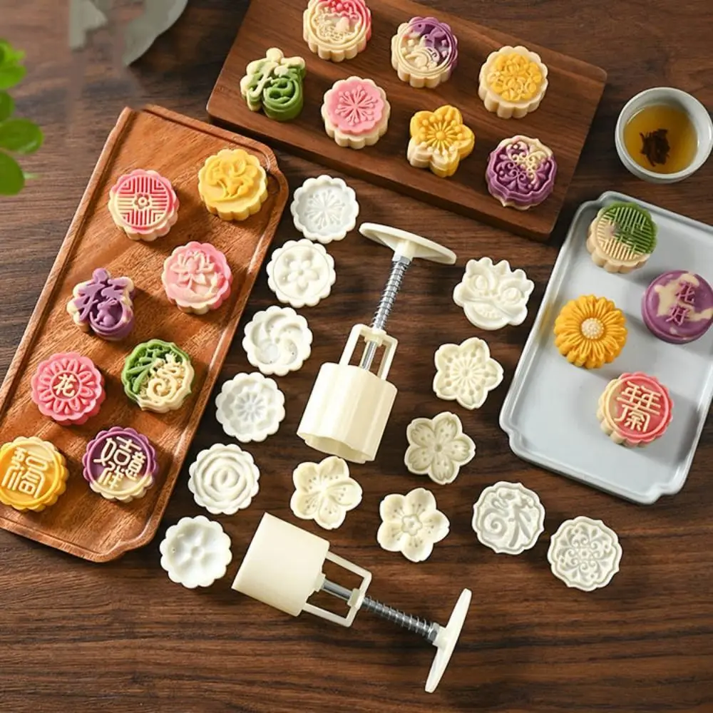 Mid-Autumn-Festival-Round-Mooncake-Mold-DIY-Flower-Shape-Moon-Cake ...