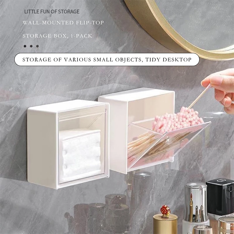 Plastic Wall Mounted Storage Boxes Dustproof Bathroom Organizer for ...