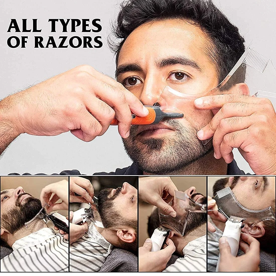 2pcs-set-Multifunktional-Men-s-Beard-Shaping-Tool-Template-Beard-Guide ...