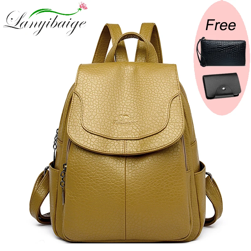 High-Quality-Stone-Pattern-Soft-Leather-Women-Backpacks-Large-Capacity ...
