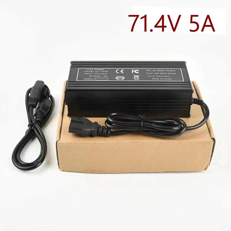 71.4V 5A Lithium Battery Charger For 17S 62.9V Li-ion battery pack ...
