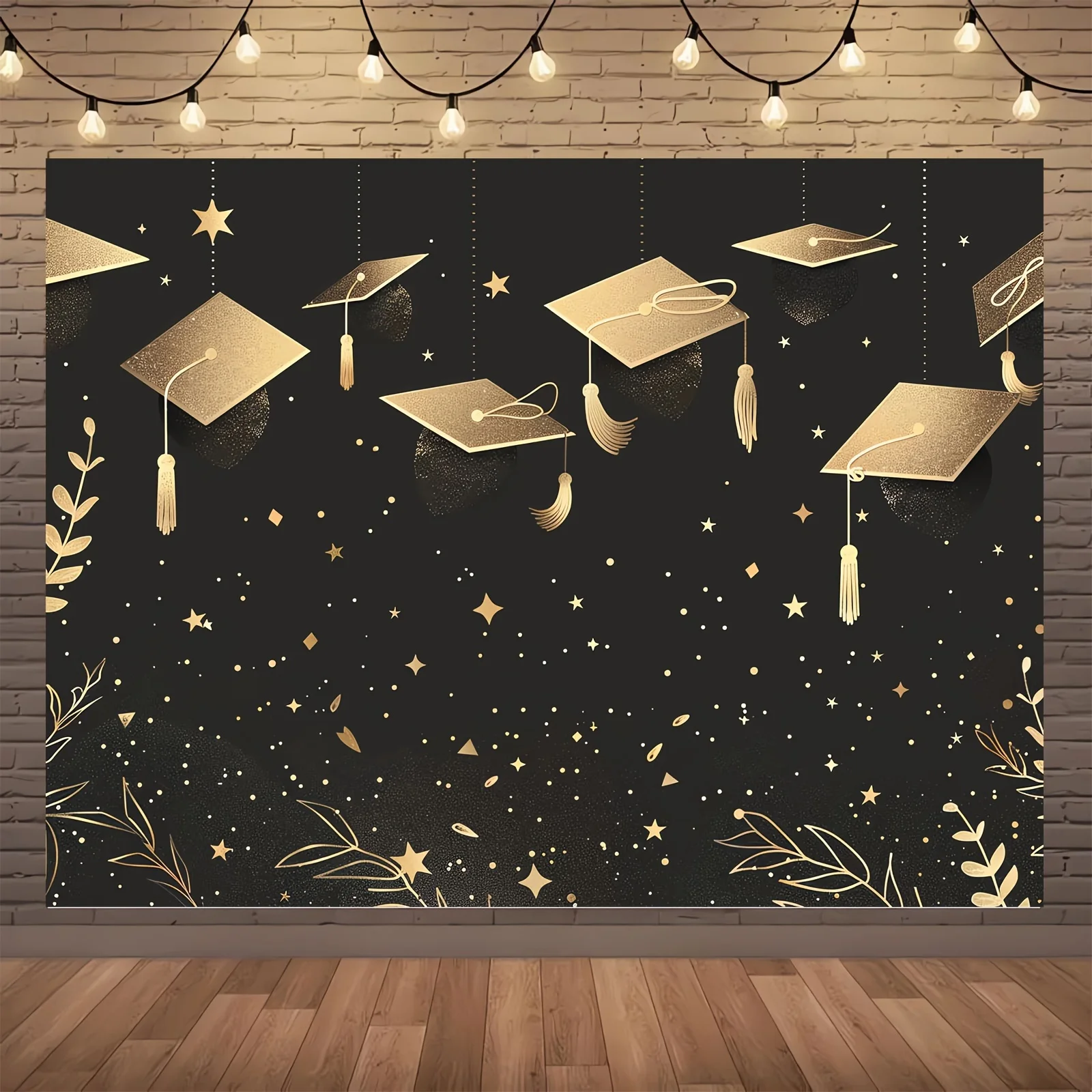 1pc congratulations to graduates photography background, glitter gold ...