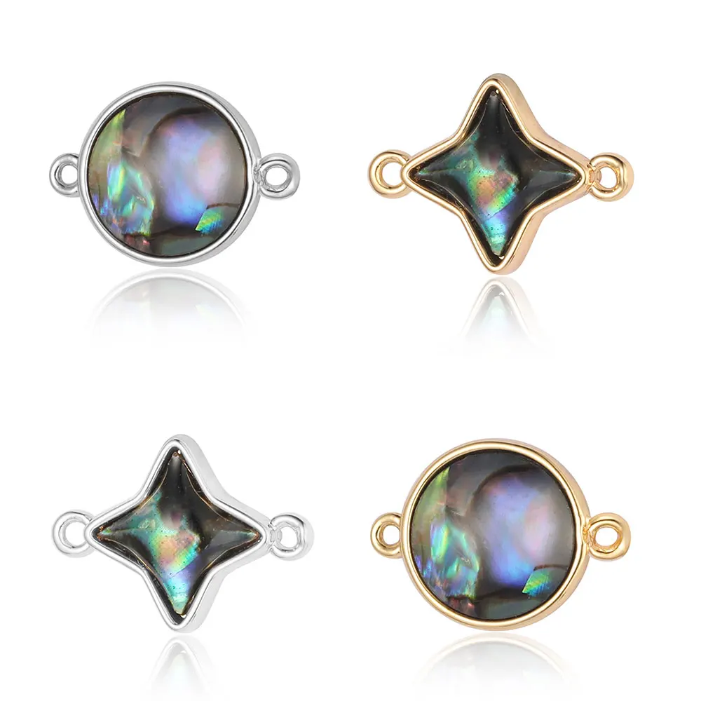 3pcs-Lot-Cute-Brass-Abalone-shell-Sun-Star-Connector-Charm-Heart ...
