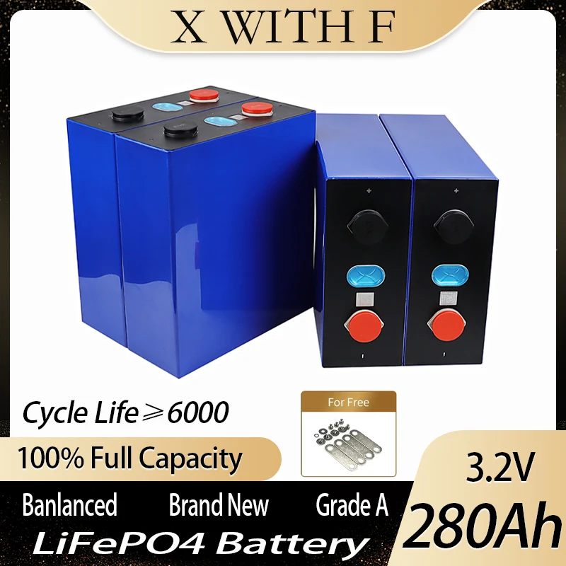 280Ah-3-2V-LiFepo4-Battery-Cell-Pack-Rechargeable-Deep-Cycle-DIY-4-8 ...