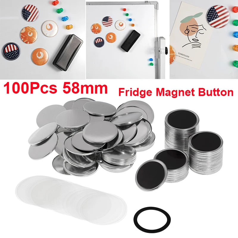 100Pcs-Soft-Strong-Fridge-Magnet-Button-Parts-58mm-DIY-Round-Blank ...