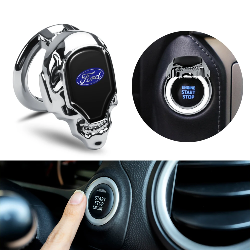 Car Engine Ignition Start Stop Push Button Metal Cover Sticker For Ford ...